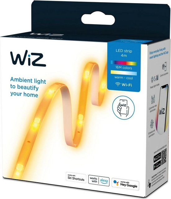 WiZ LED-Lichtstrip 4 meter - Slimme LED-Verlichting - Gekleurd en Wit ...
