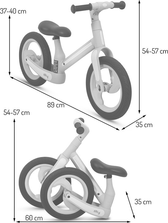 Billy Opvouwbare Loopfiets 2 - 5 Jaar Camini Roze | bol.com