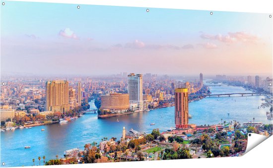 Gards Tuinposter De Nijl Rivier in Cairo, Egypte - 200x100 cm ...