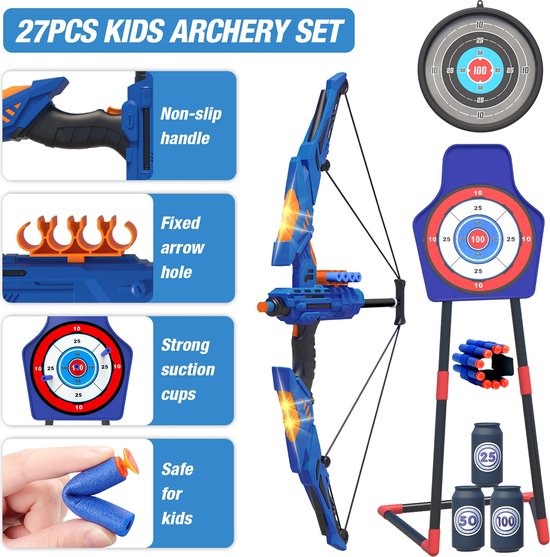 Pijl en Boog Set met Licht voor Kinderen - Blauw - Boogschieten Met ...