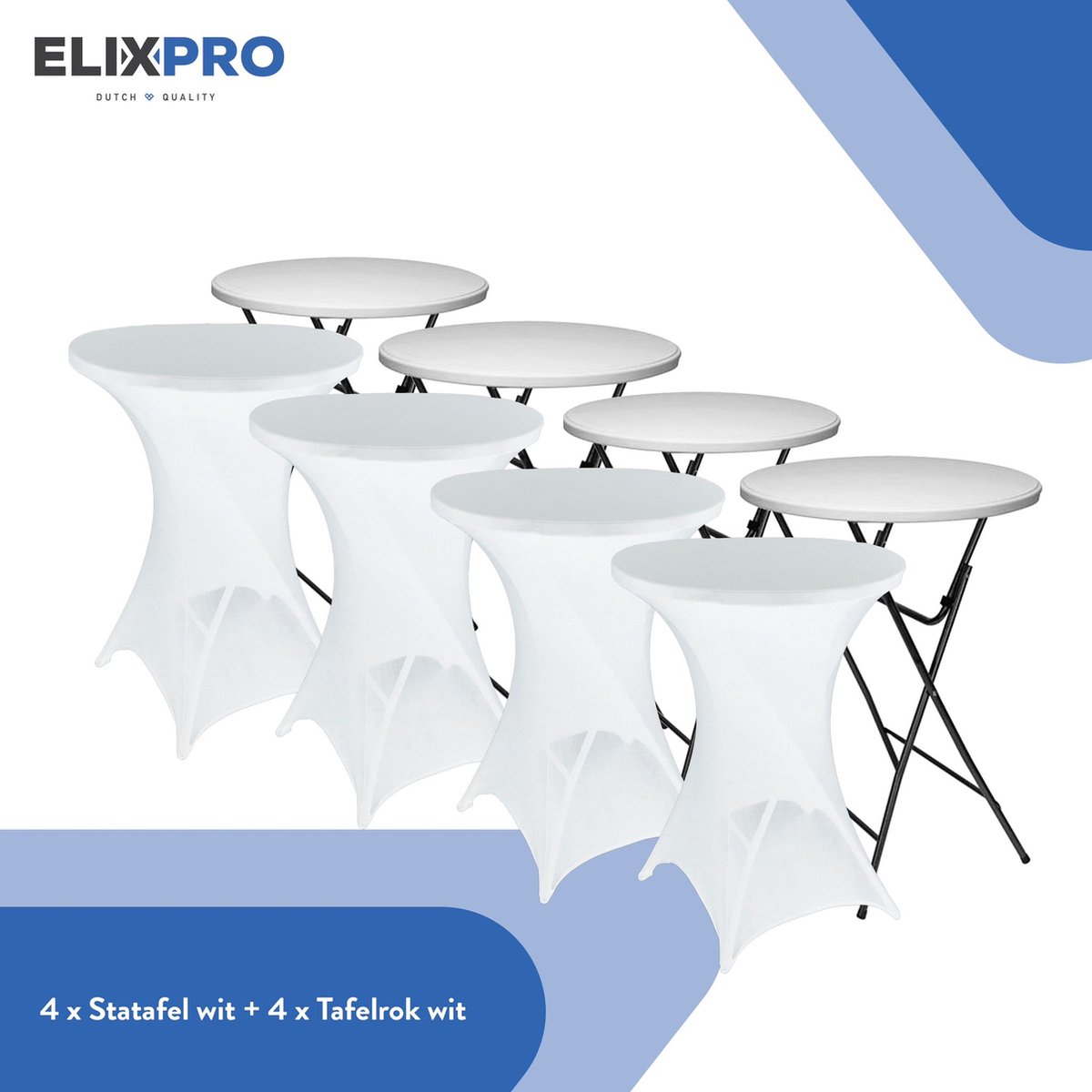 ElixPro - Stevig robuuste statafel 4x - Statafel set - party tafel - cocktail tafel -... | bol.com