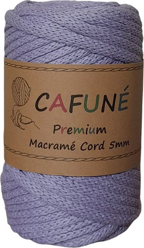 Cafuné Macrame koord- Premium - 5 mm-Lila-40 meter-Gevlochten Koord ...
