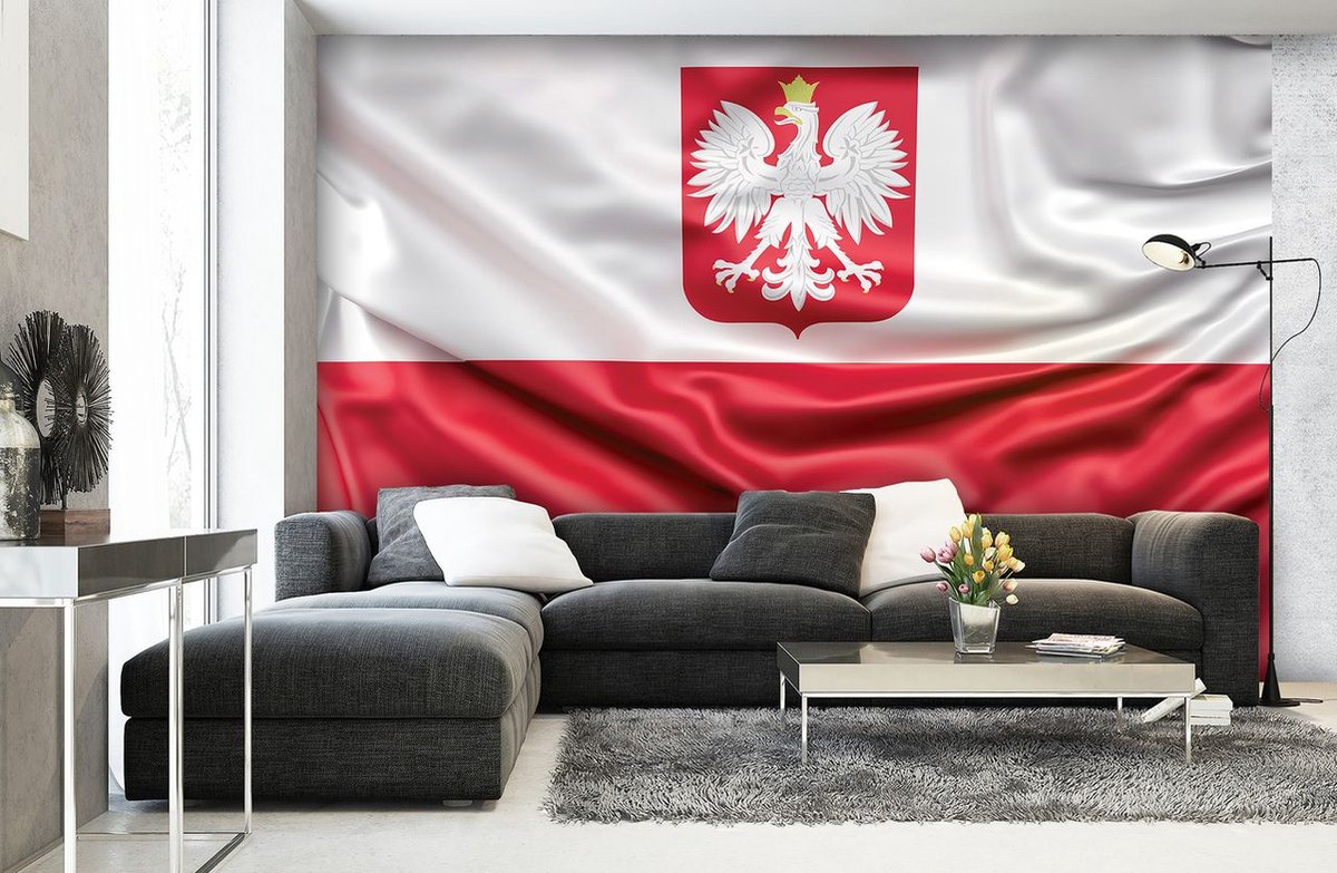 Fotobehang - Vlies Behang - Vlag van Polen - Poolse Vlag - 254 x 184 cm ...