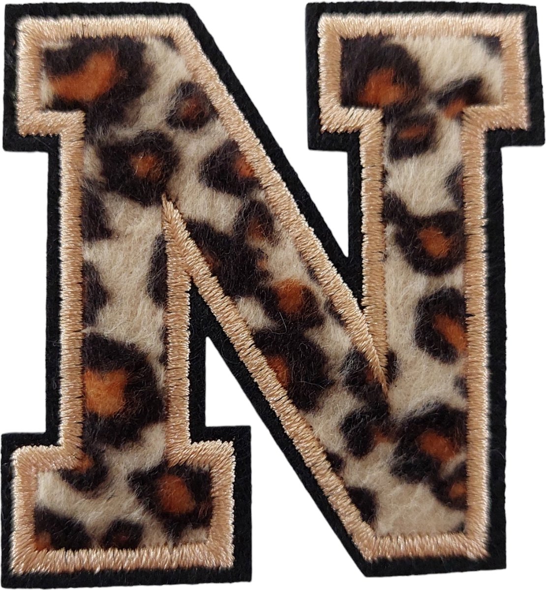 Strijk Embleem Alfabet Patch - Letter N - Panterprint - 6cm hoog ...