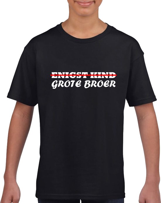 ENIGST KIND GROTE BROER kids T-shirt - Zwart - Maat 152 | 164 - 12 | 14 ...
