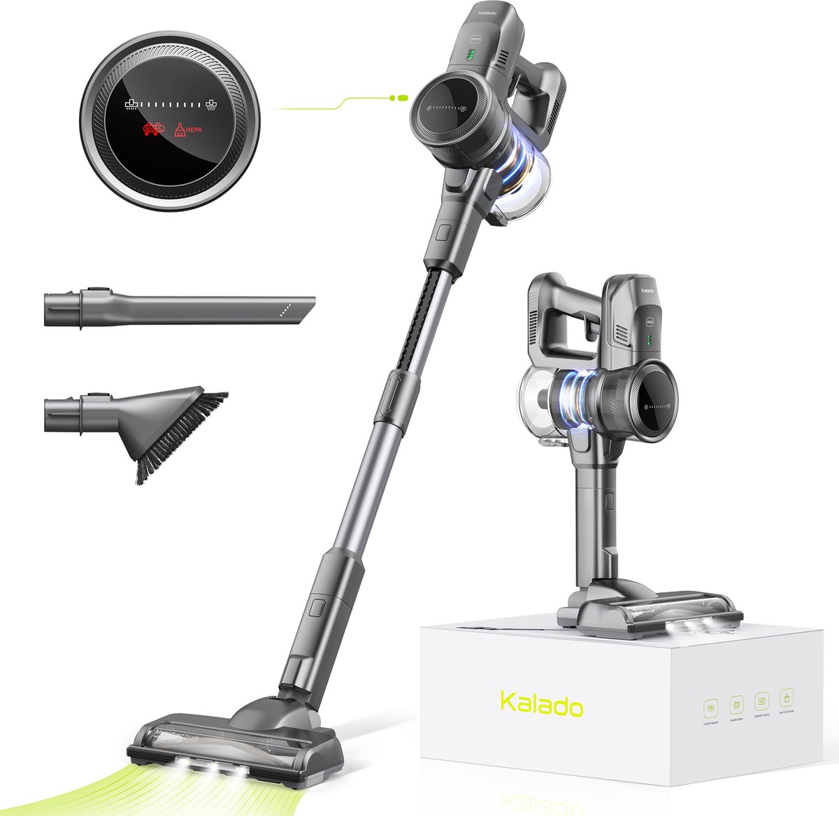 Kalado KCV01 - Steelstofzuiger Draadloos - 6 in 1 - 80000RPM ...