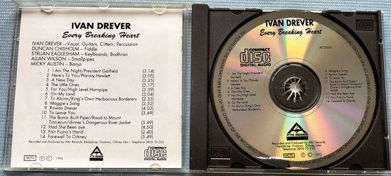 Ivan Drever ‎– Every Breaking Heart (1992) CD, Ivan Drever | Muziek ...