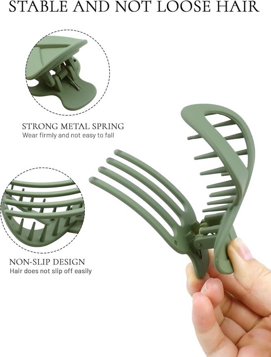 Cosensi - Grote Haarklem 6 Stuks Antislip Claw Clip - Franse ...