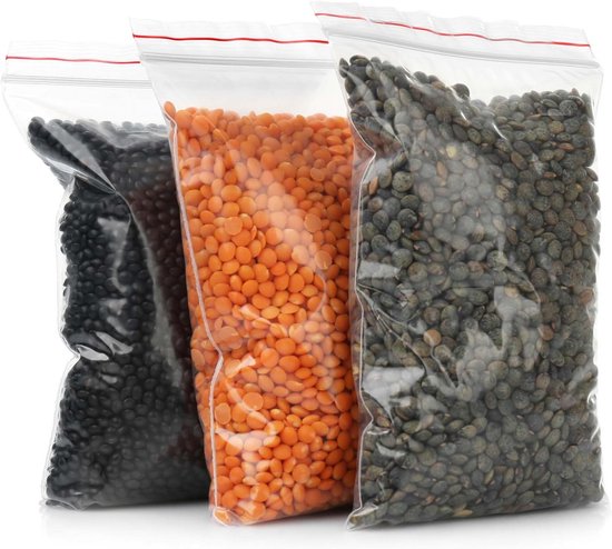 Hersluitbare Zip Zakjes Transparant 90x200mm 50µm Voedselveilig | bol