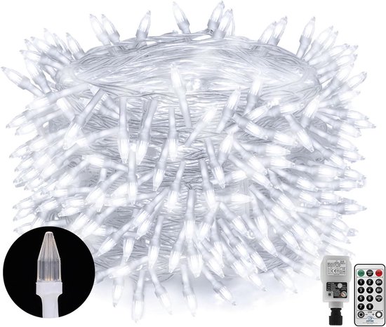 20 Meter LED Feestverlichting Snoer Wit - 200 Lampjes voor Binnen en ...
