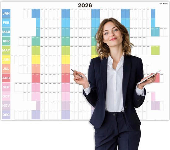 Grote Jaarkalender 2026 A1 Planner - Weekoverzicht voor Perfecte ...