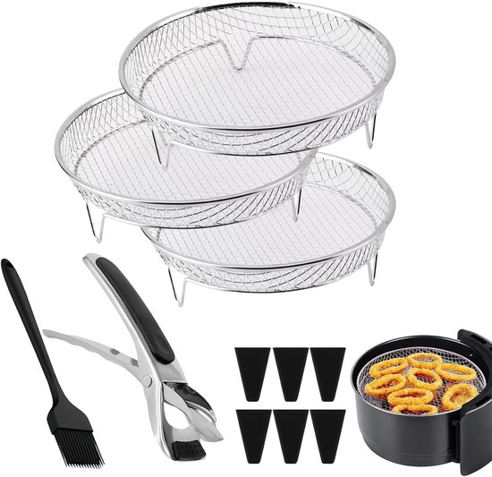 3 pcs support de friteuse à air - friteuse à air comprimée empilable ...