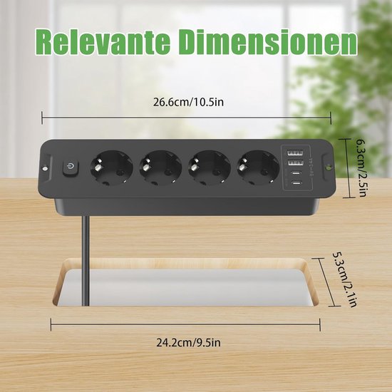 Inbouwstopcontact met USB en Type-C aansluitingen - 4-voudig ...