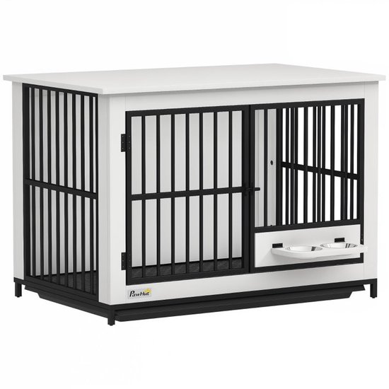 Merax Grote Houten Hondenbench - Veilige Binnenbench met Sluitbare Deur ...