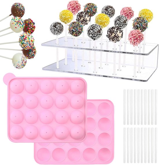Cake Pop Set met 20-gaats Vorm en Stokken voor Feestdecoratie | bol