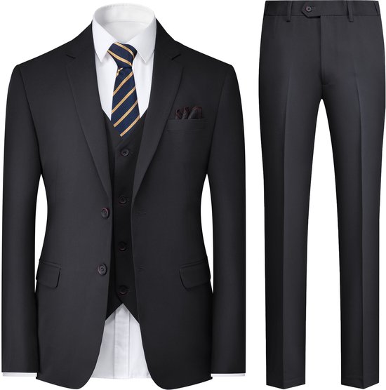 Allthemen Heren Driedelig Pak - Slim Fit Pasvorm en Inclusief Pochet ...