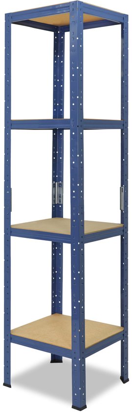 Shelfplaza HOME metalen stellingkast - 180x60x60 cm - blauw - 4 planken ...