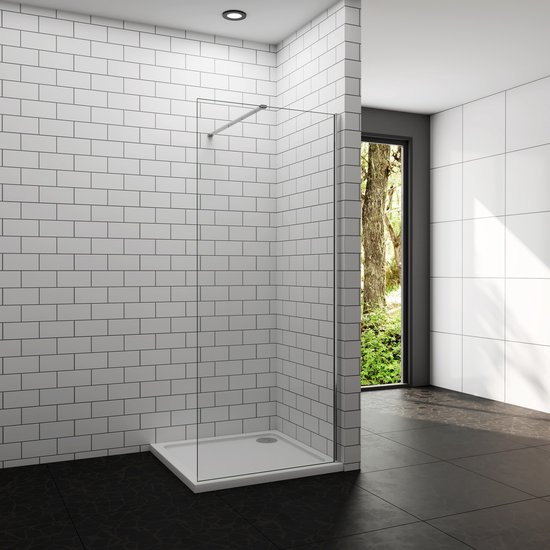 Aica Paroi de douche moderne 65x185 cm - Verre trempé sûr 6 mm NANO ...