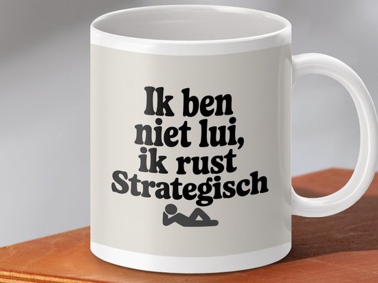 Mok Ik ben niet lui, grappige mok, rust strategisch, ontspannen cadeau, creatieve mok,... | bol