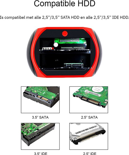All-in-One HDD Docking Station - Kaartlezer - USB 2.0 - IDE/Sata/eSATA ...