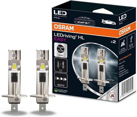 LED Lampen H1 Set Grootlicht Dimlicht 6500K Koud Wit Plug & Play ...