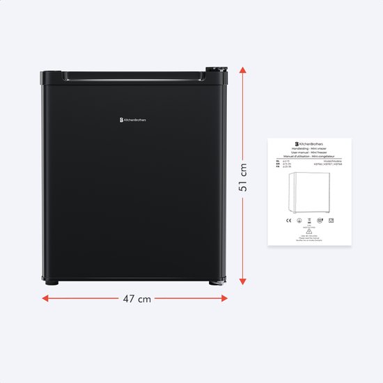 KitchenBrothers Mini Vriezer - 33L - Kleine diepvrieskast, vrijstaand ...