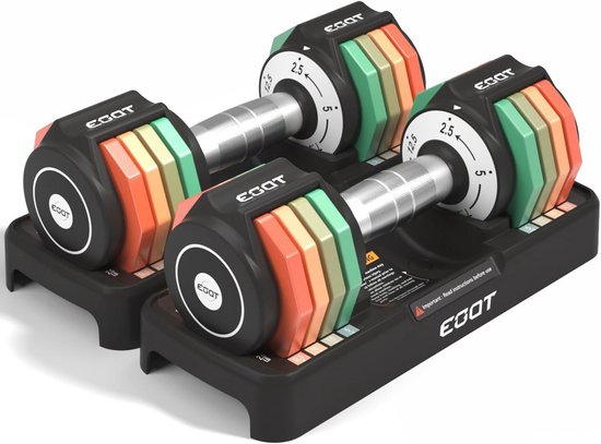 Verstelbare Halters 5-in-1 Set voor Thuisgym - 2 Halters Tot 25 kg | bol