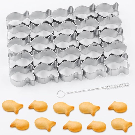 25 Cavity Gold Fish Cracker Cutter - Cookie Cutters met ...