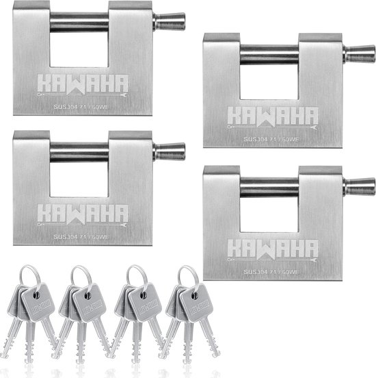 Roestvrijstalen D-vormig hangslot voor garagedeur, containers, schuur ...