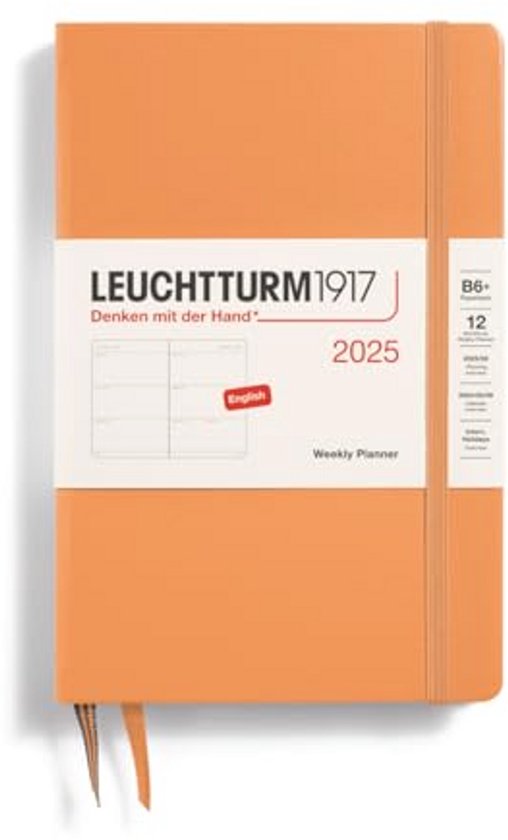 Weekkalender 2025 B6+ Abrikoos - Engelse Versie | bol