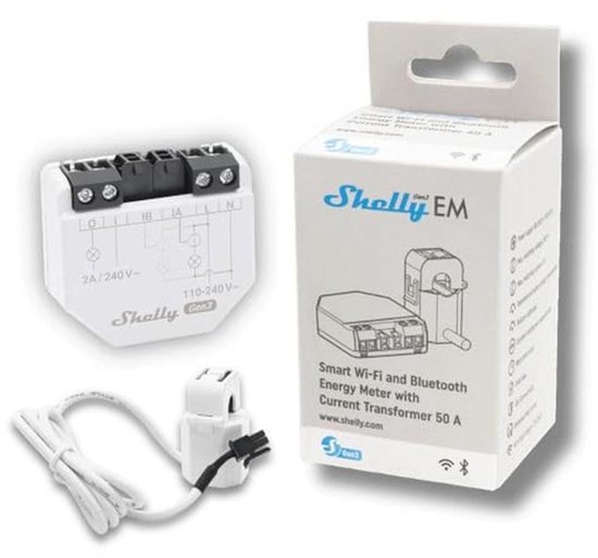 Shelly EM Gen3 + 50А Clamp | Wi-Fi & Bluetooth Smart Energy Meter and ...