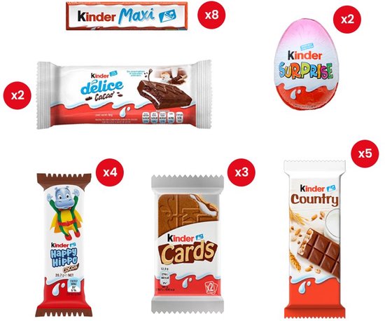 Kinder selection Happy chocolade mix - Kinder Maxi, Delice, Surprise ...