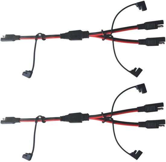 SAE Y Splitter Verlengkabel 1 naar 2 - 2-polige DC Power Aansluitkabel ...