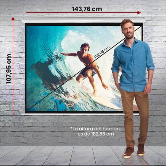 Écran de projection Pyle – Écran de projection universel à enroulement ...