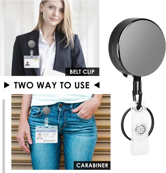 Pull-Out Key Chains - ID Card Holder - Pull-Out Metal Retractable Key ...