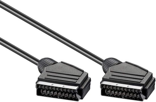 SCART Kabel 1 Meter (21-polig) - Video en Audio Verbindingskabel Zwart ...