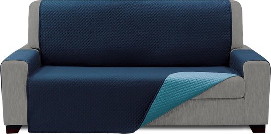 Gewatteerde Bankovertrek 3-Zits Turquoise - Omkeerbaar & Wasbaar Model ...