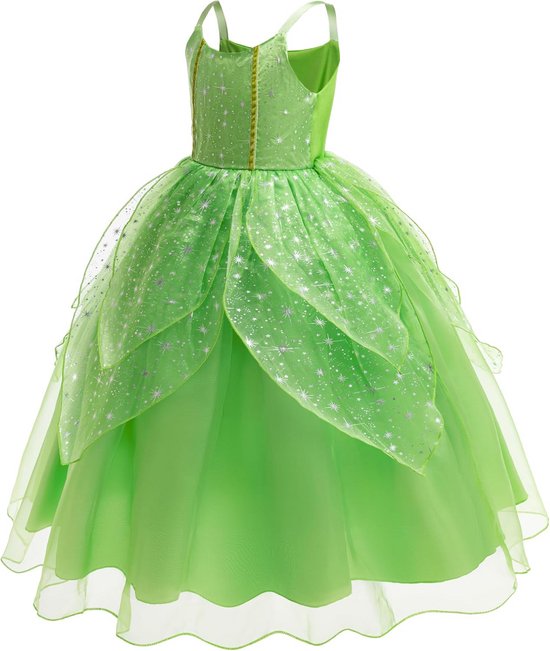 Tinkerbel Feeënkostuum Meisjes Groen Sprookjesjurk met Vleugels en ...