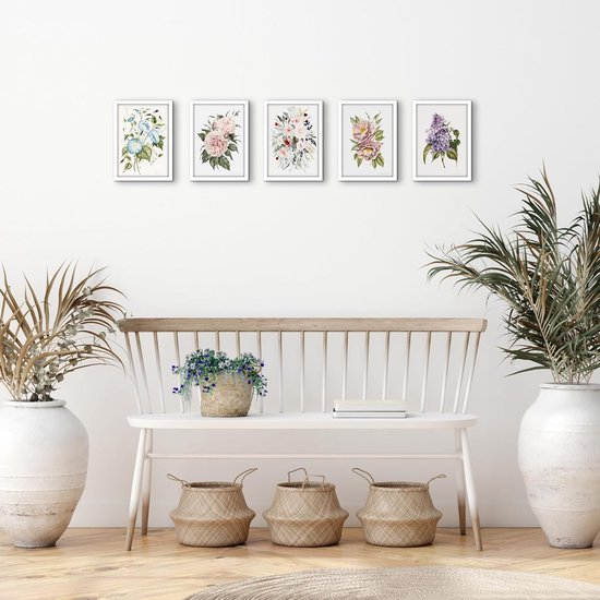 Set van 5 Witte A5 Fotolijsten met Dunne Rand en Standaard | bol