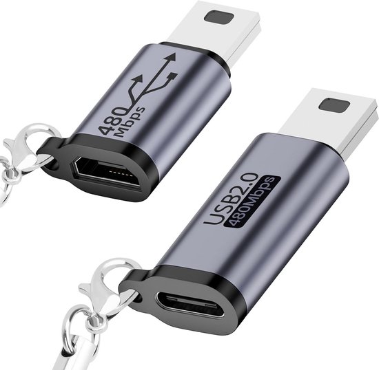 2-Pack USB-C naar Mini USB Adapter & Micro USB naar Mini USB Adapter ...