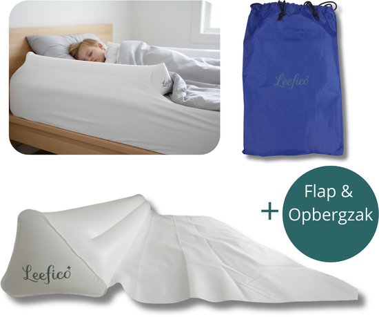 Leefico Opblaasbare Bedrand met Flap – 120 cm – Bedhekje & Bedrail ...