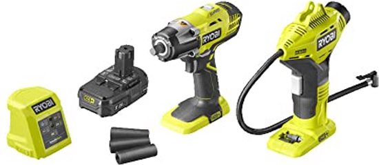 Impact schroefmachine met compressor en accessoires - 400 Nm - 18V | bol