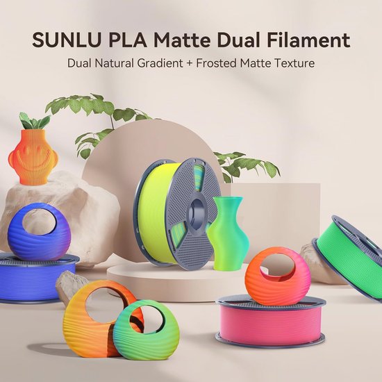 Matte 3D Printer Filament 1.75mm - Dubbelkleurige Gradient PLA Draad ...