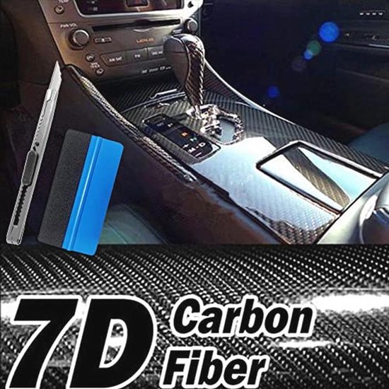 Koolstofvezel Hoogglans Vinyl Wrap Sticker met Air Release - Inclusief ...