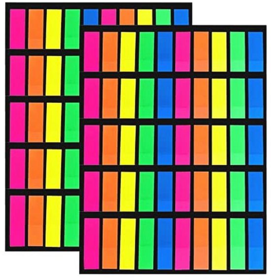 2000 Stuks Sticky Notes Vlaggen - 5 Kleuren Index Tabs en Pagina ...