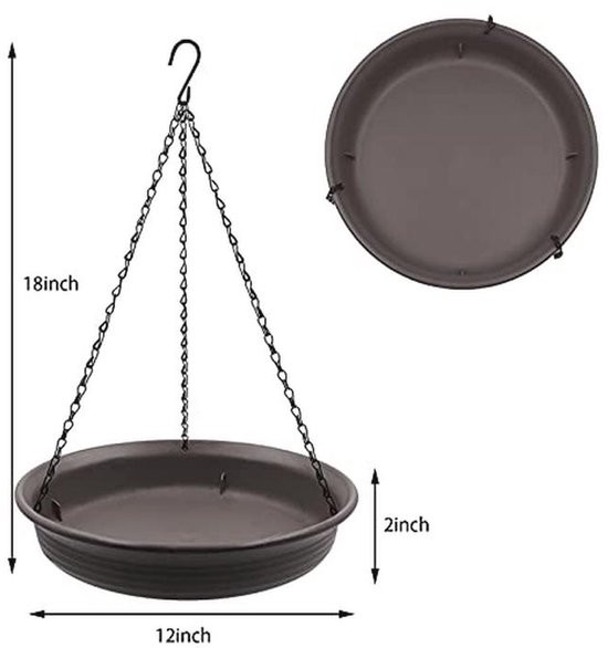 Hangend Vogelbad en Voederbak voor Tuin en Patio - 12 Inch | bol