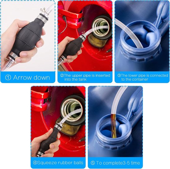 Provento - Handmatige Sifonpomp voor Brandstof met PVC-buis en ...