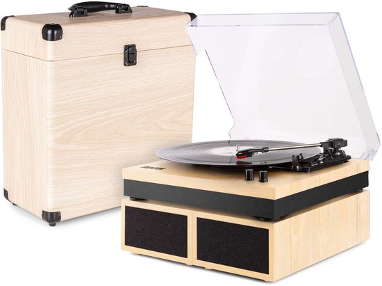 Retro platenspeler met platenkoffer - Fenton RP165D - Vinyl LP speler ...