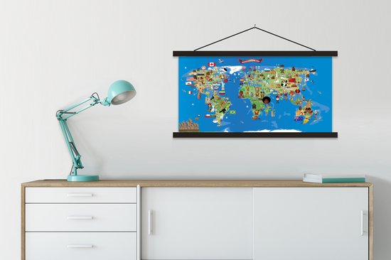 Posterhanger incl. Poster 90x45 cm - Schoolplaat - Een illustratie van ...