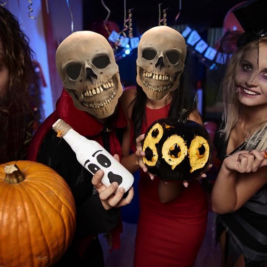 Eng Schedel Gezichtsmasker voor Halloween en Cosplay - Latex Volledige ...